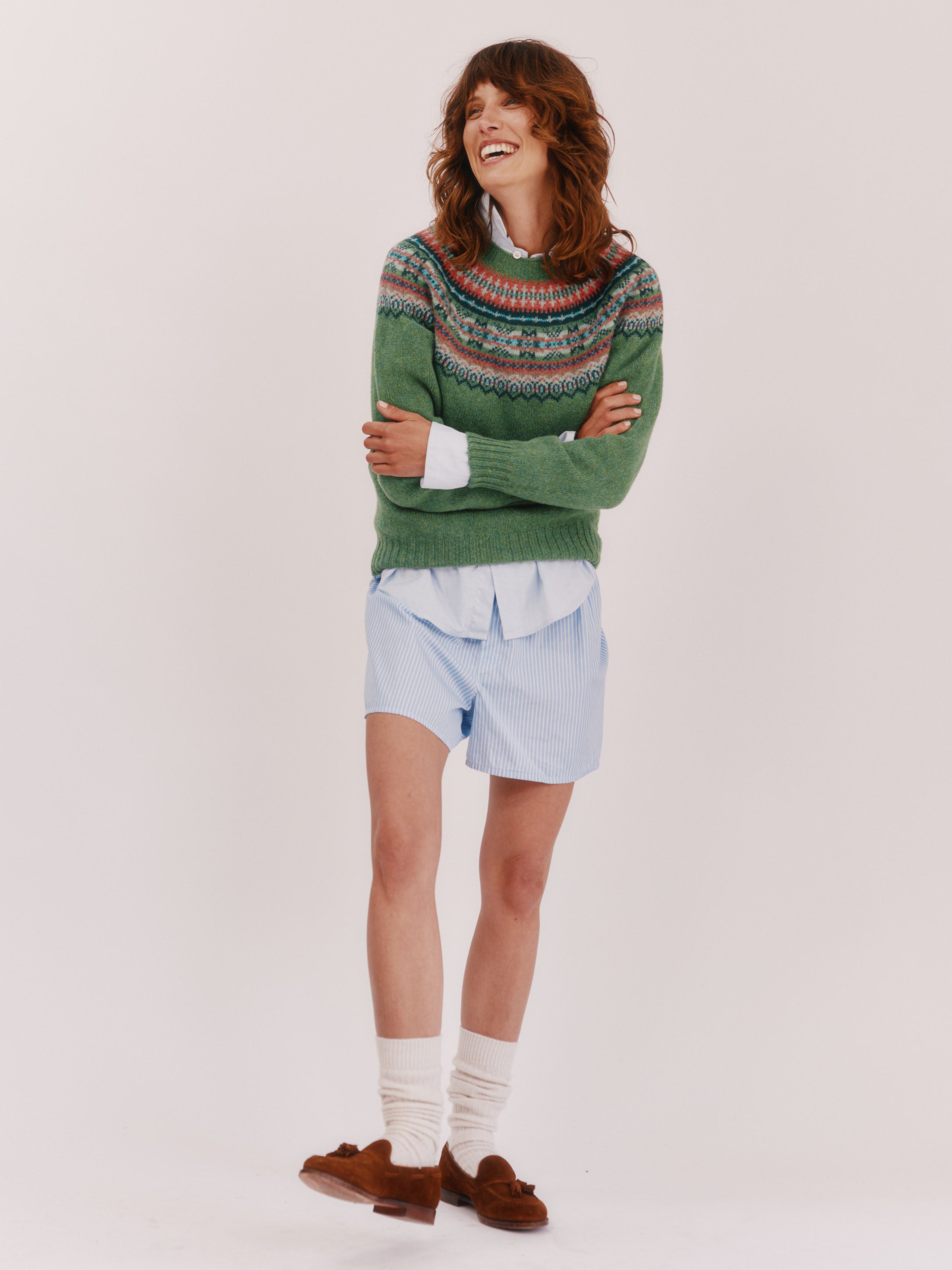 Sorcha Yoke Fair Isle Women's Sweater - Baize Green – Bosie Knitwear