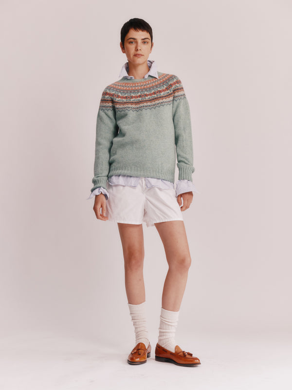 Sorcha Yoke Fair Isle Women's Sweater - Fauna (Duck Egg) – Bosie Knitwear