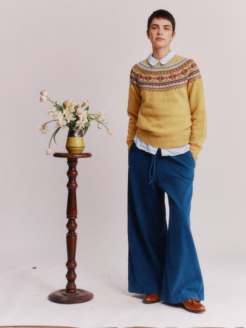Sorcha Yoke Fair Isle Women's Sweater - Marzipan Yellow – Bosie Knitwear