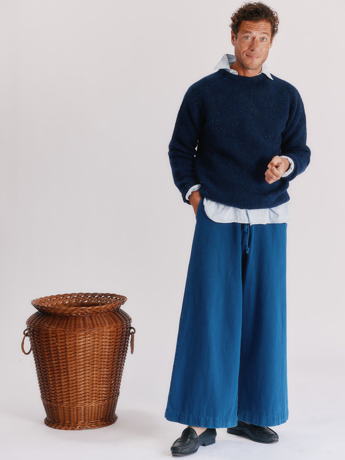 Blue Mogganer Trawlerman Chunky Glenugie Nep Sweater - Jura Navy ...