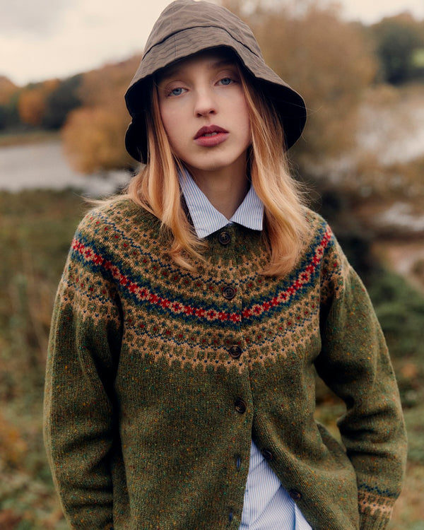 Islander Yoke Fair Isle Glenugie Women's Cardigan - Raasay Green ...